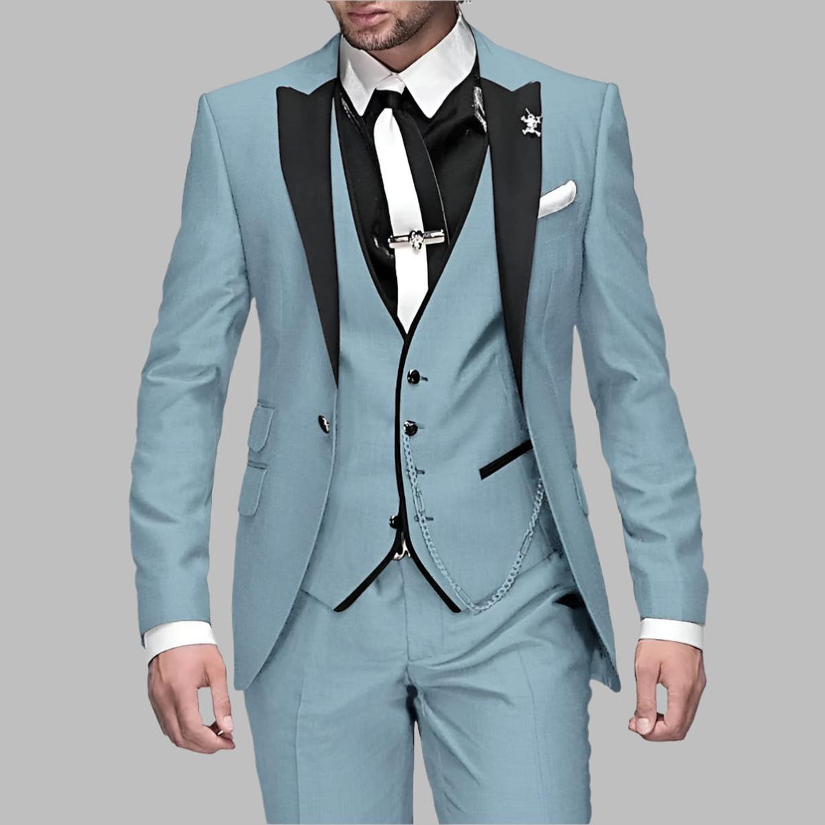 Donald Mens Luxury Three Piece Wedding Suit Set For Grooms With Tailor ...