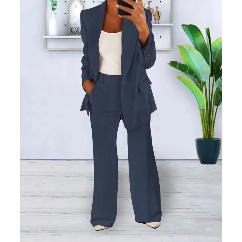 Kayla Chic Formal Suit Set With Tailored Long Blazer For Women For Pro ...