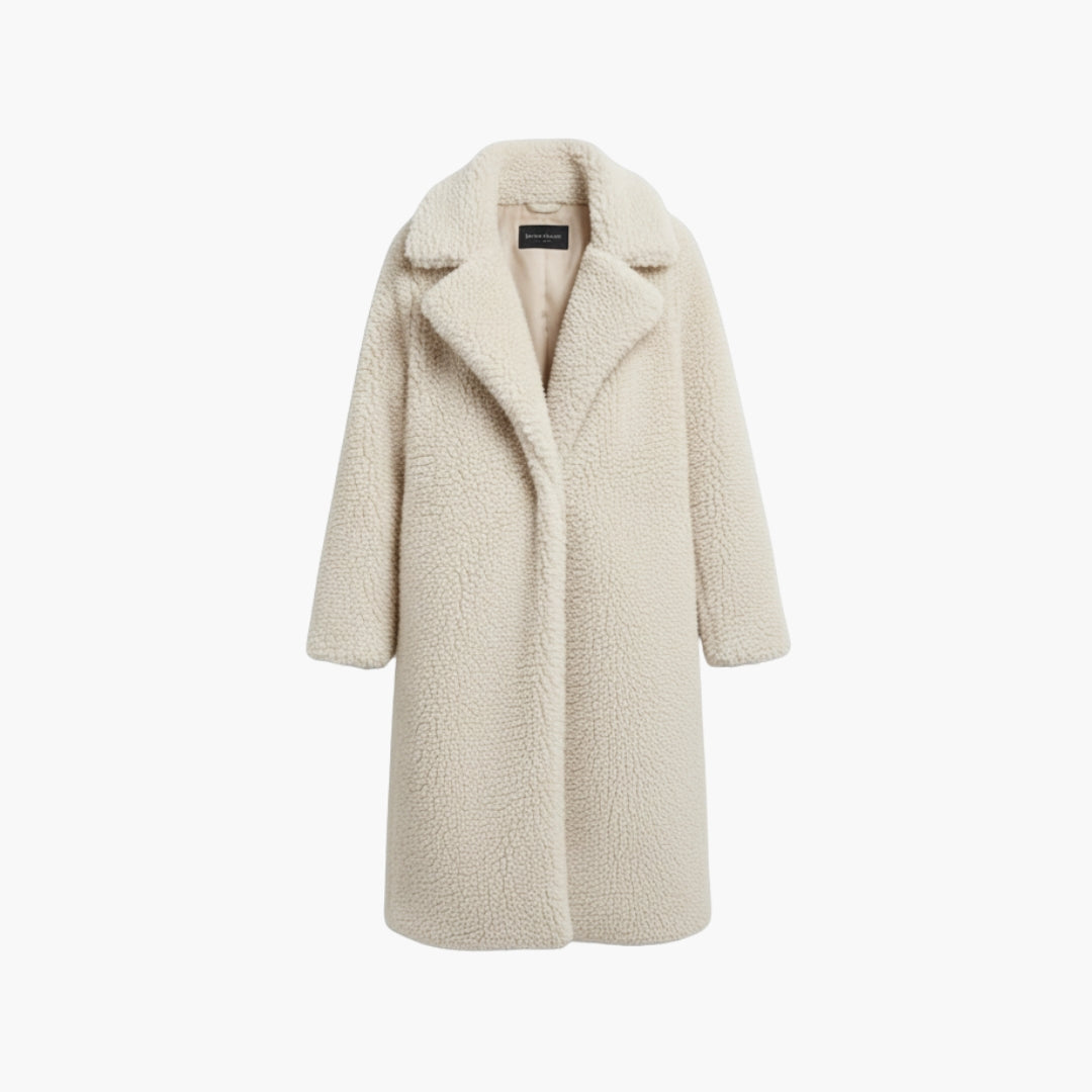 Women's Long Teddy Coat with Wide Collar – urbann-vibe