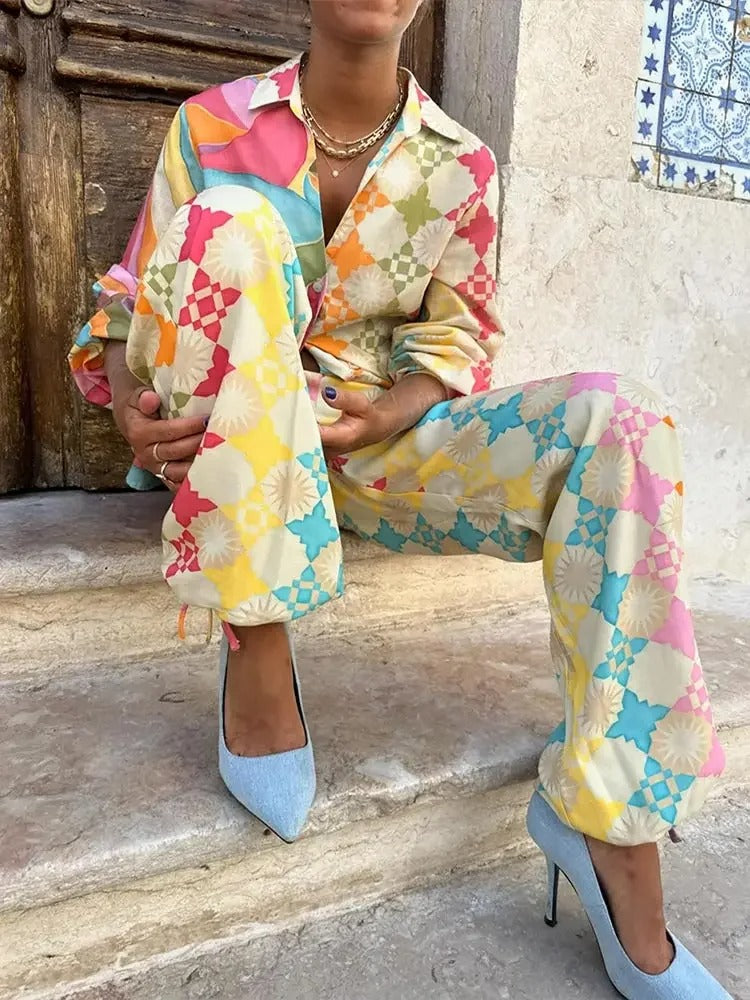 Grace Women Spring Colorful Two Piece Casual Set For Everyday Wear Wit ...