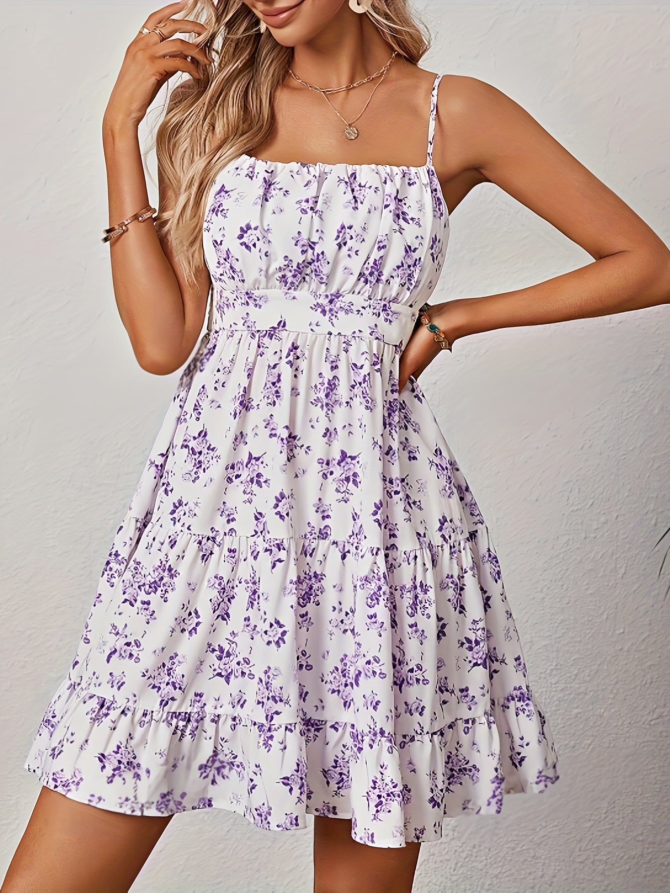 Urbann Vibe Floral Sleeveless Sundress With Effortless Draping And Def ...