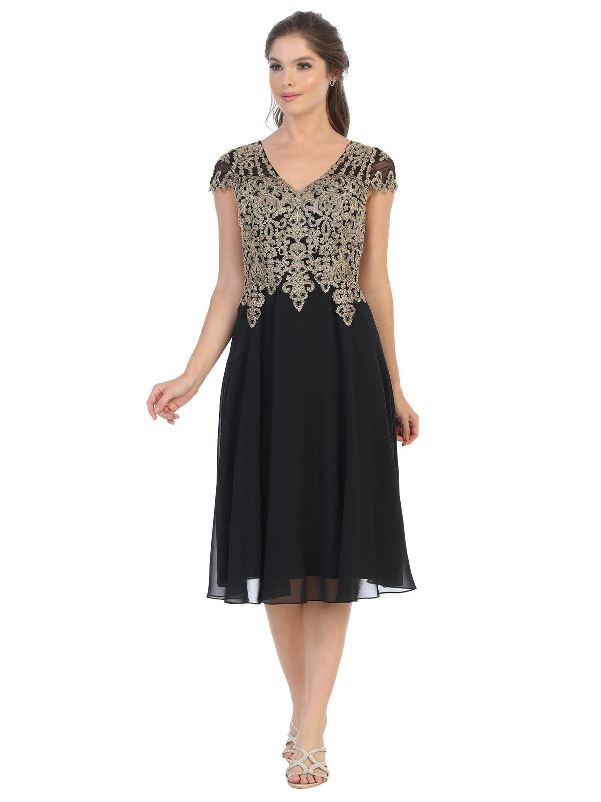 Mother Of The Bride Short Formal Dress With Tulle Skirt And Beaded Wai ...